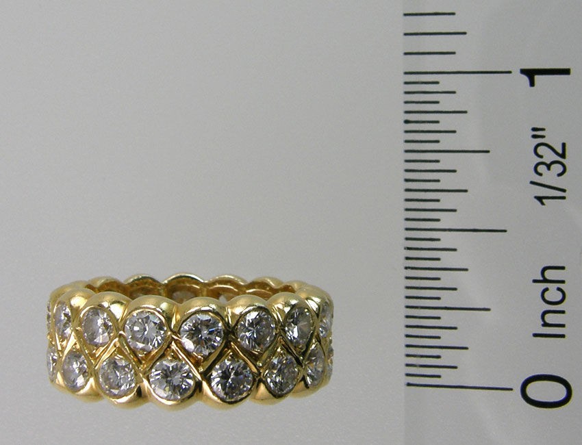 Diamond Double Row Band in 18K Yellow Gold - Wedding Bands - Bridal